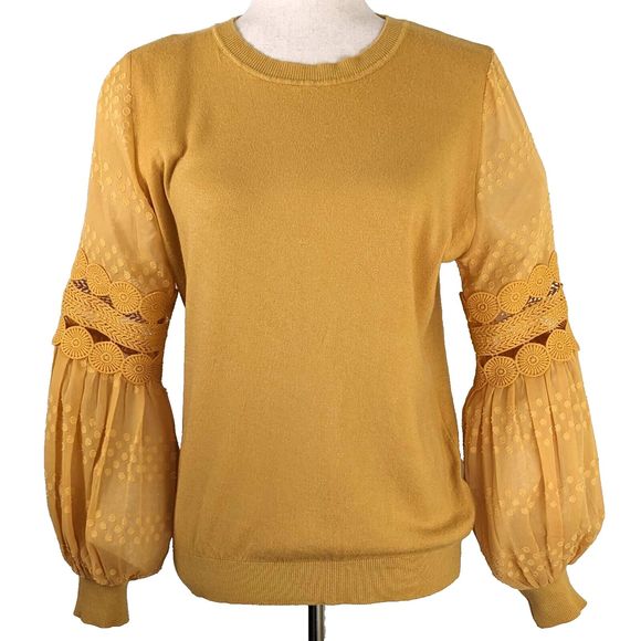 Siani Milano | Sweaters | Siani Milano Womens Med Gold Sweater Bishop ...